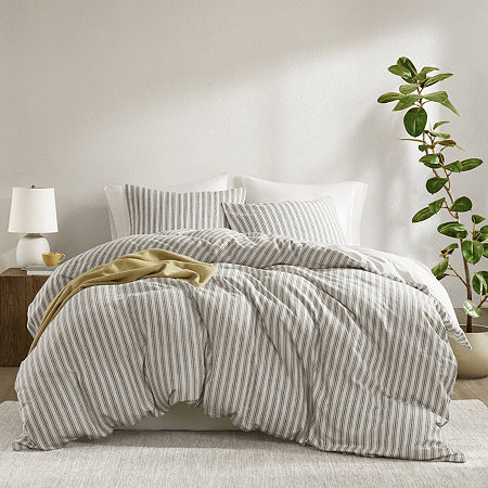 Madison Park Etta Striped 3-Pc. Duvet Cover Set  Queen - Gray