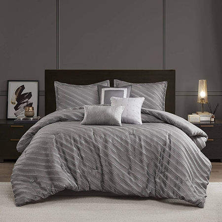 Madison Park Riva Jacquard 7-Pc. Comforter Set  King - Gray