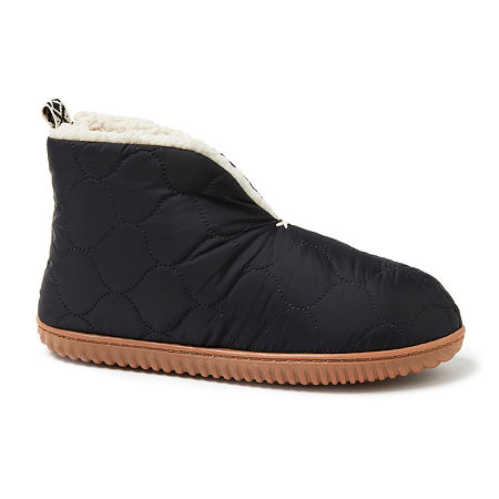 Dearfoams Womens Warm Up Bootie House Shoe Boot Slipper - Black