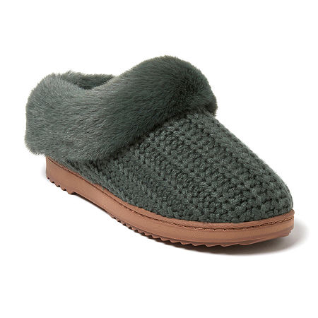 Dearfoams Womens Hannah Festive Knit Clog Slippers - Forest