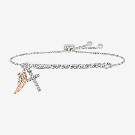 Click here for Angel Wing Womens Lab Created White Sapphire 10K R... prices