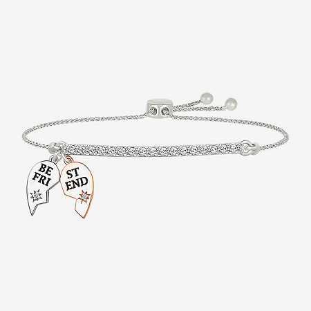 Click here for Best Friend Womens Lab Created White Sapphire 10K... prices