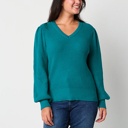 Click here for Liz Claiborne Womens V Neck Long Sleeve Rib Knit P... prices