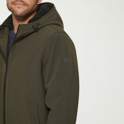 Dockers Mens Water Resistant Wind Resistant Hooded Midweight Softshell ...
