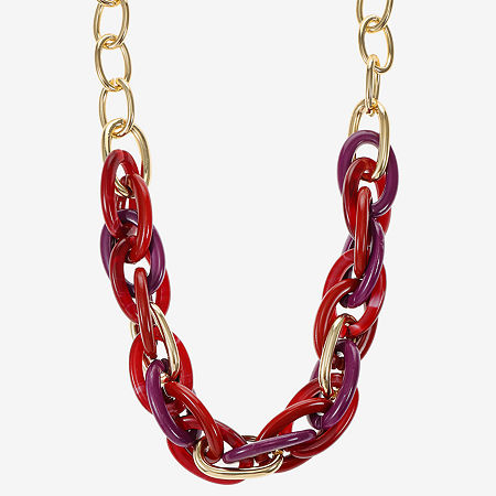 Click here for Mixit Gold Tone & Red Womens 17 Inch Collar Neckla... prices