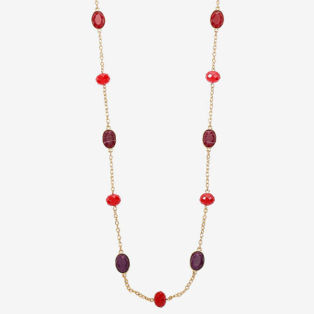 Click here for Mixit Gold Tone & Red Womens 36 Inch Strand Neckla... prices