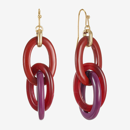 Click here for Mixit Gold Tone & Red Womens Drop Earrings  One Si... prices