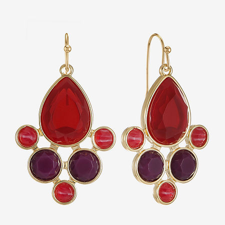 Click here for Mixit Gold Tone & Red Womens Chandelier Earrings... prices
