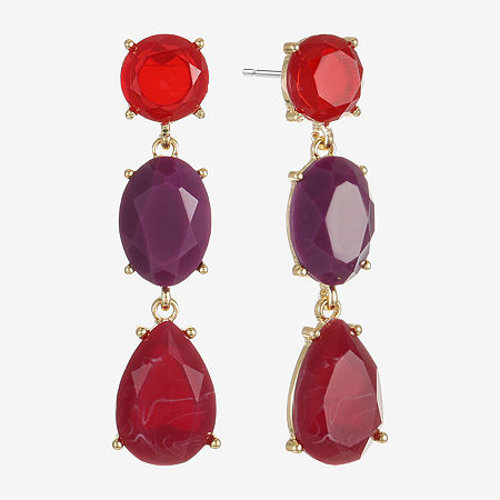 Click here for Mixit Gold Tone & Red Womens Hypoallergenic Drop E... prices