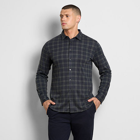 Van Heusen Performance Knit Mens Long Sleeve Regular Fit Stretch Fabric Big and Tall Button-Down Shirt  4x-large Tall  Blue