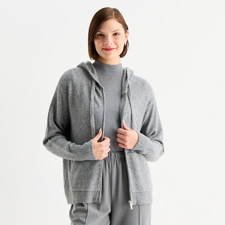 Click here for Stylus Womens Hooded Long Sleeve Zip Front Sweater... prices