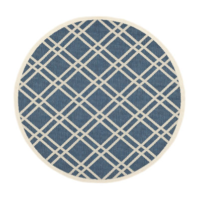 Safavieh Courtyard Collection Hannah Geometric Indoor/Outdoor Round ...