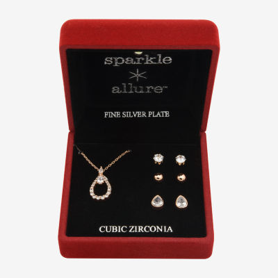 Sparkle allure cubic zirconia necklace and earring set store