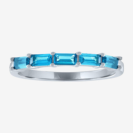 Click here for Gemstone Sterling Silver Stackable Ring  9  Blue T... prices