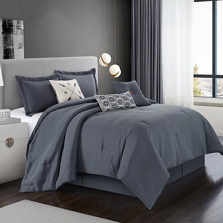 Closeout! Stratford Park Arven Textured 7-Pc. Comforter Set  California King - Grey