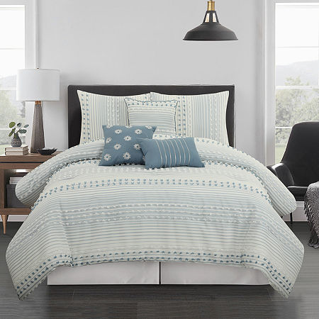 Stratford Park Clarion 7-Piece Comforter Set  California King - Azure