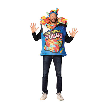 Click here for Unisex Adult Sour Gummy Worms Costume  Large  Whit... prices