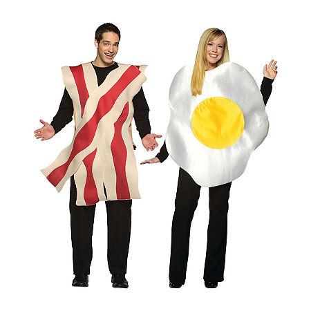 Click here for Unisex Adult Bacon & Egg Couple Costume  Large  Br... prices