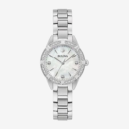 Womens Bulova Sutton White Dial Bracelet Watch - 96R253