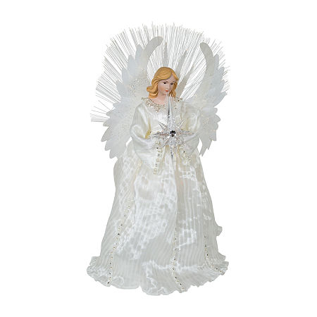 Click here for Kurt Adler 16in Ivory/Clear Angel Christmas Tree T... prices