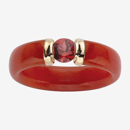 Click here for Womens 5MM Genuine Red Jade 10K Gold Band  8  Red... prices