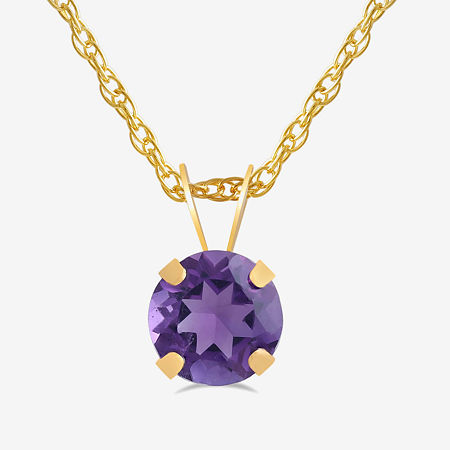 Click here for Womens Gemstone 10K Gold 6MM Round Pendant Necklac... prices
