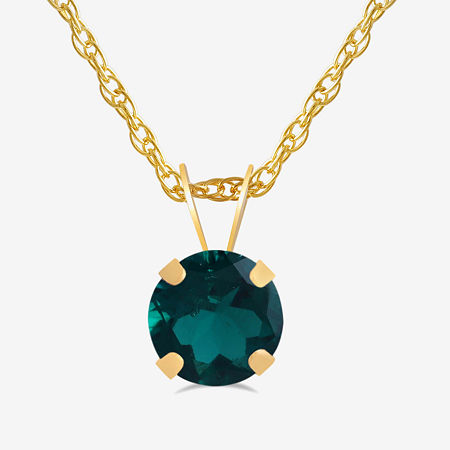 Click here for Womens Gemstone 10K Gold 6MM Round Pendant Necklac... prices