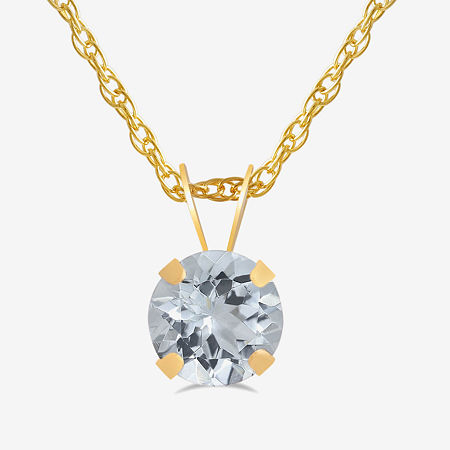 Click here for Womens Gemstone 10K Gold 6MM Round Pendant Necklac... prices