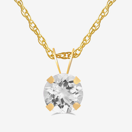 Click here for Womens Gemstone 10K Gold 6MM Round Pendant Necklac... prices