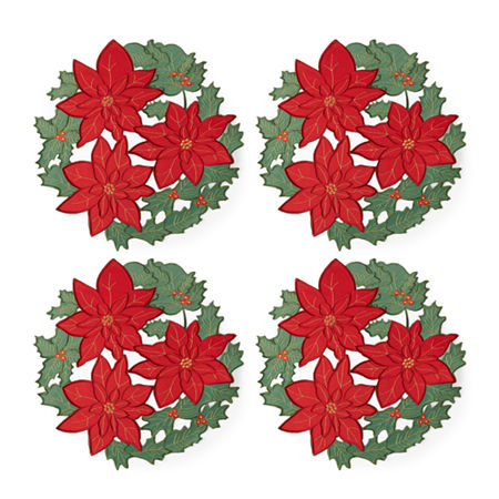 Click here for Homewear Portia Poinsettia Cutwork Placemat  One S... prices