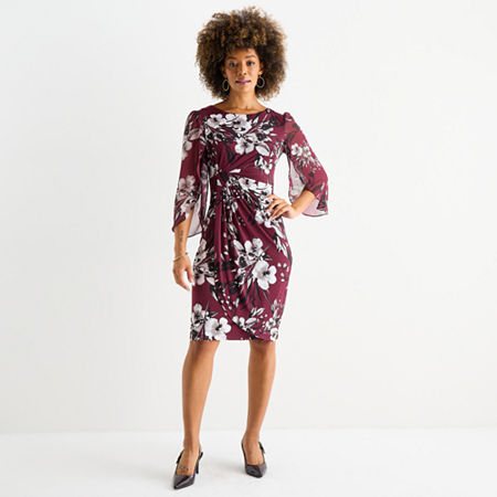 Click here for Connected Apparel Womens 3/4 Sleeve Floral Sheath... prices