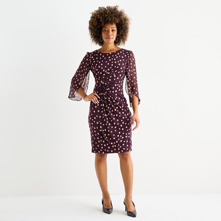 Click here for Connected Apparel Womens 3/4 Sleeve Dots Sheath Dr... prices