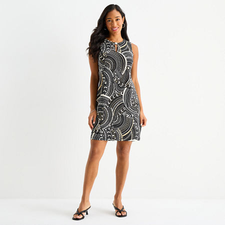 Click here for Sandra Darren Womens Sleeveless Geometric Shift Dr... prices