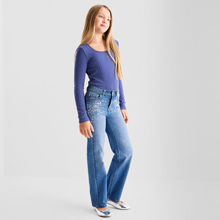 Click here for Thereabouts Little & Big Kid Girls Wide Leg Jean... prices