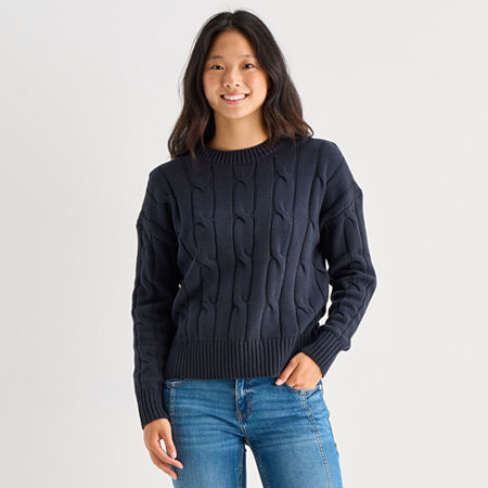 Click here for Arizona Juniors Womens Crew Neck Long Sleeve Pullo... prices