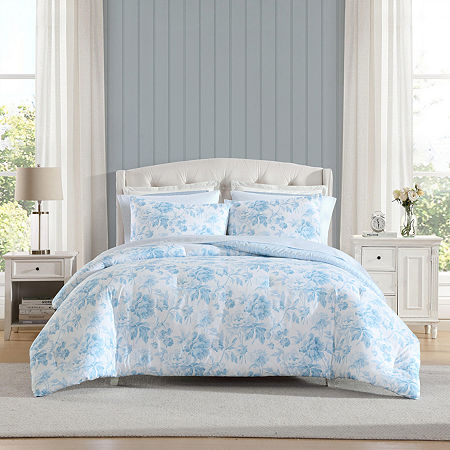 Laura Ashley(R) Anja Textured Toile Reversible Comforter Set