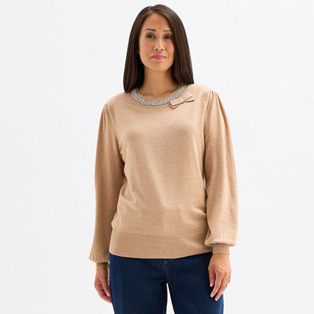 Click here for Liz Claiborne Womens Crew Neck Embellished Long Sl... prices
