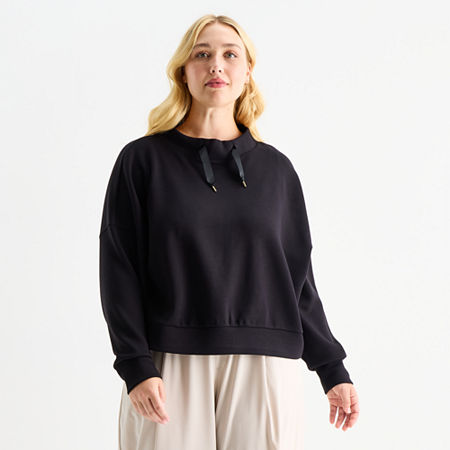Click here for Stylus Womens Plus Funnel Neck Long Sleeve Sweatsh... prices