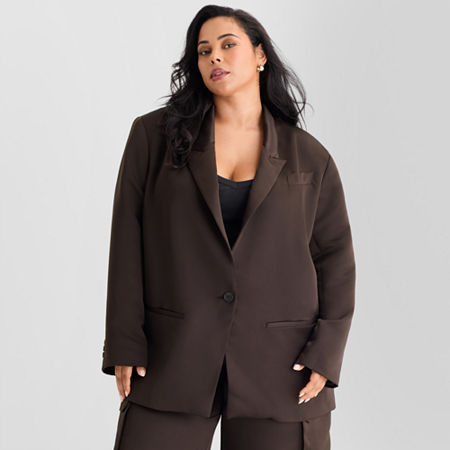 Click here for Ashley Graham Satin Womens Plus Relaxed Fit Suit J... prices