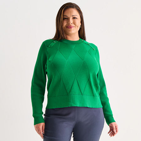 Click here for Liz Claiborne Plus Womens Crew Neck Long Sleeve Pu... prices