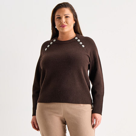Click here for Liz Claiborne Plus Womens Crew Neck Long Sleeve Pu... prices