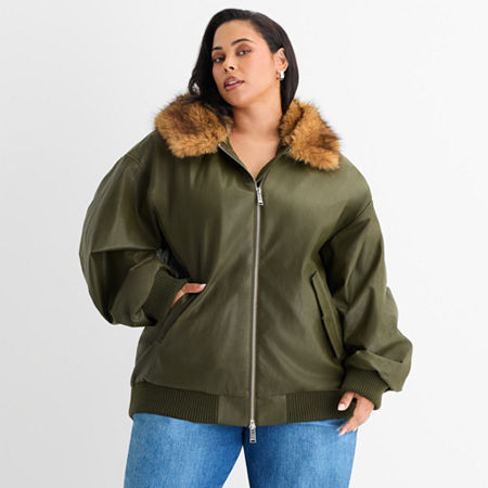Click here for Ashley Graham Womens Plus Midweight Bomber Jacket... prices