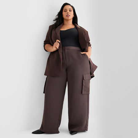 Click here for Ashley Graham Satin Womens Plus Straight Trouser... prices