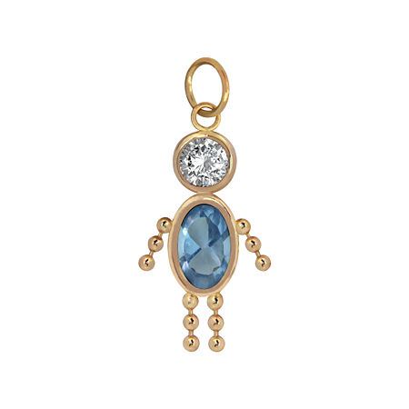 Click here for 10K Gold March Birthstone Babies Boy Charm  One Si... prices