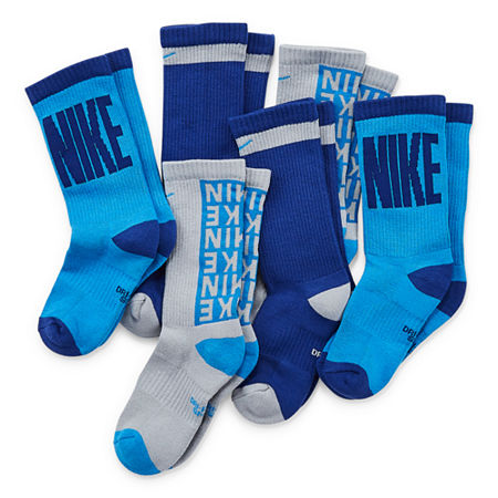 Click here for Nike Big Kid Boys 6 Pair Crew Socks  9-11  Blue prices