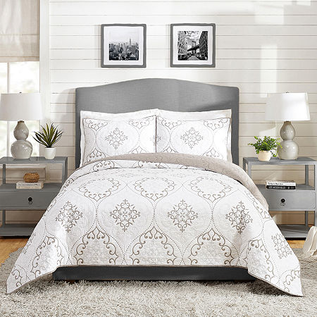 Click here for Modern Heirloom Chambers Quilt Set  Full/Queen - G... prices