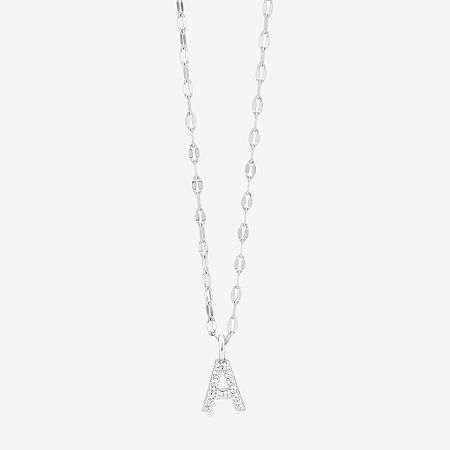 Click here for Silver Treasures Pave Initial Womens Cubic Zirconi... prices