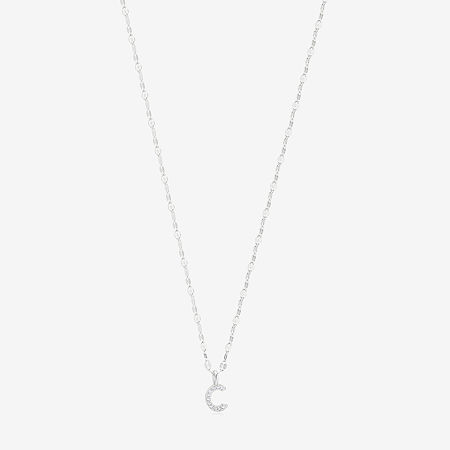 Click here for Silver Treasures Pave Initial Womens Cubic Zirconi... prices