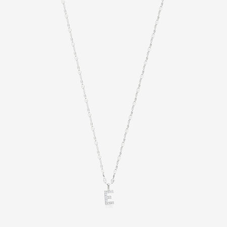 Click here for Silver Treasures Pave Initial Womens Cubic Zirconi... prices