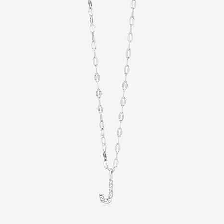 Click here for Silver Treasures Pave Initial Womens Cubic Zirconi... prices